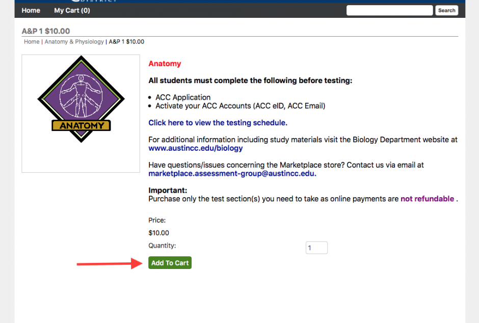 A&P I Assessment Test - General Information | ACC Biology Department ...