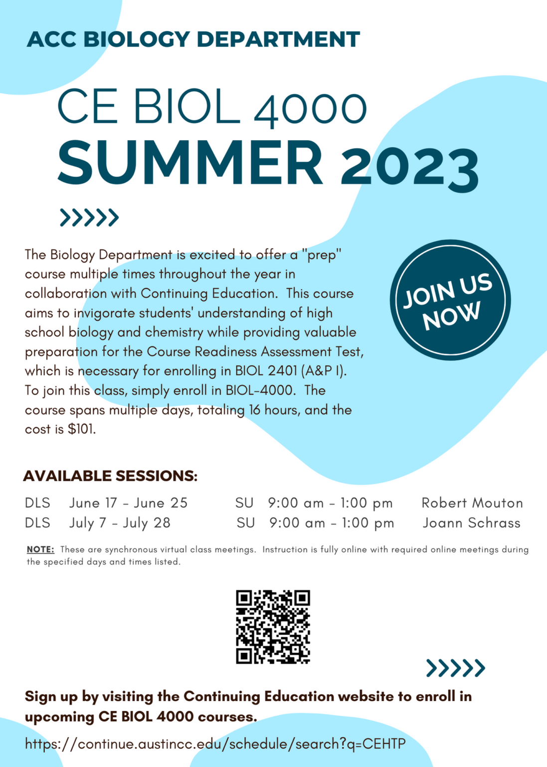 FLYERS | ACC Biology Department | Austin Community College District