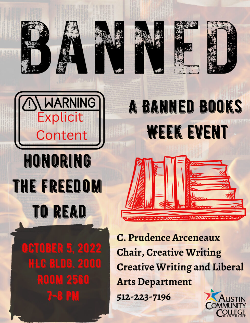 Banned Books Oct 5, 2022 | Creative Writing Department